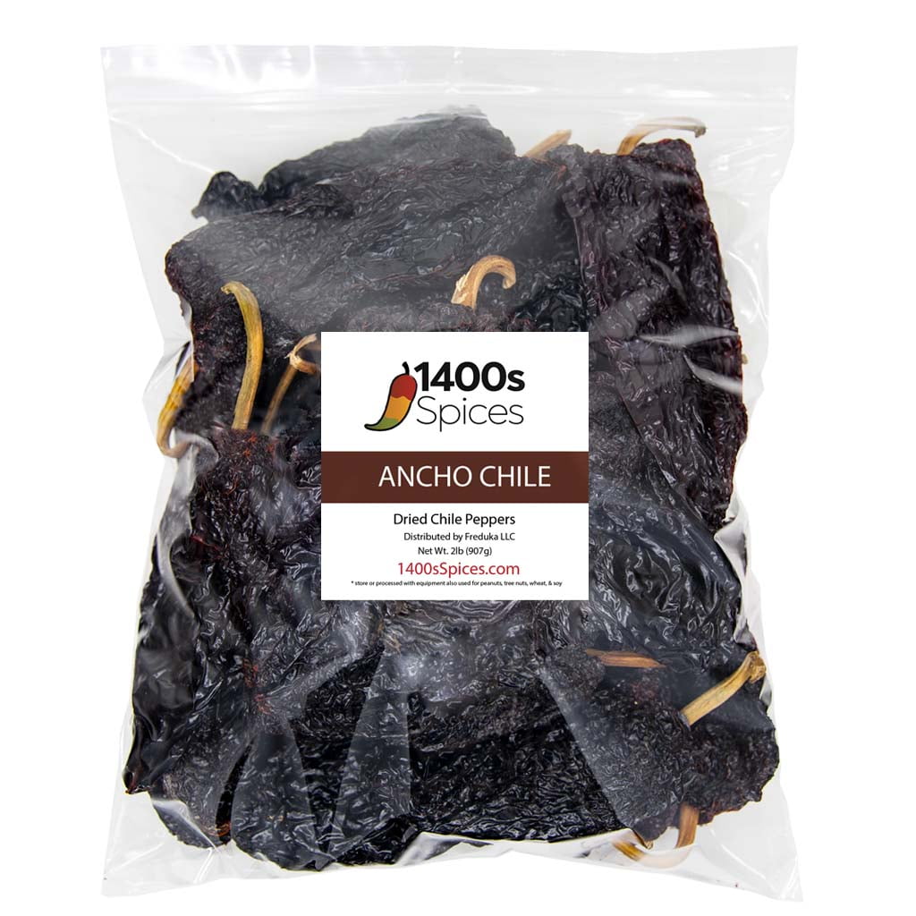 2lb Ancho Dried Whole Chile Peppers, Bulk Chili Seco Pods by 1400s ...
