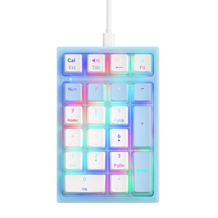 iBlancod K10 21 Keys Wired Mechanical Numeric Keyboard RGB Backlight ...
