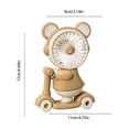 BSJJY 2-in-1 Desktop Fan, Cute Bear Scooter Shaped Mini Fan with Pencil ...