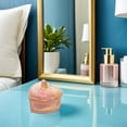 Milisten Heart Shaped Glass Powder Puff Container with Plush Puff for ...