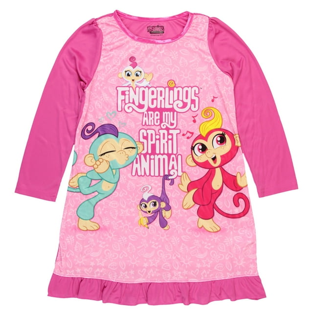 Fingerlings Pajamas Girls' Spirit Animal Sleep Nightgown (8) - Walmart.com