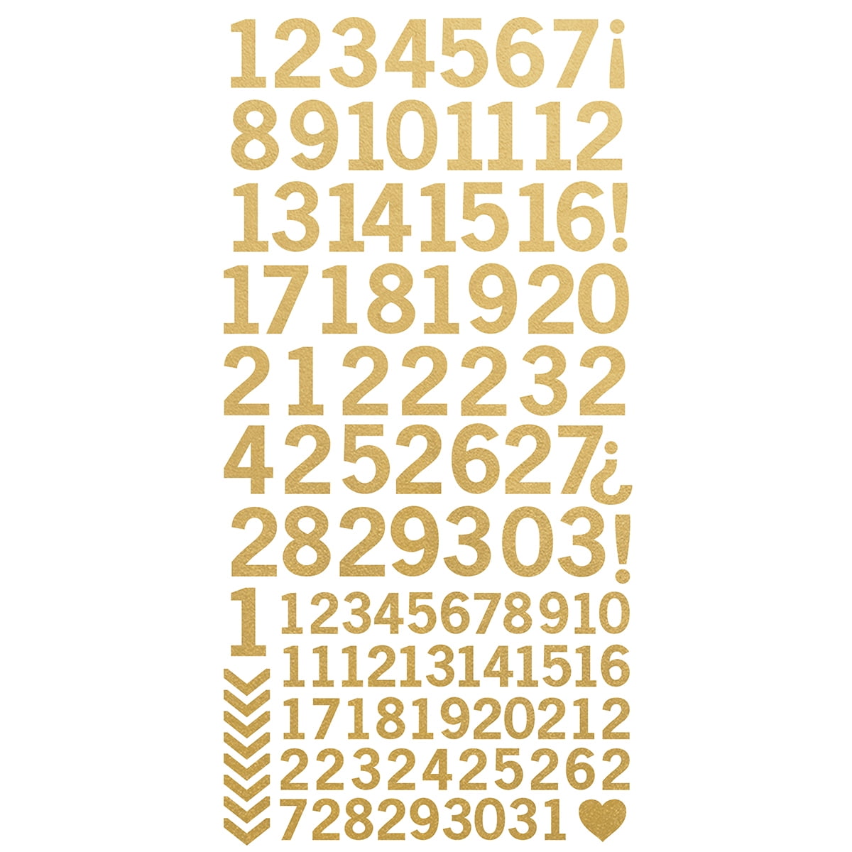 Number Stickers 6"X12"-Metallic Gold | Walmart Canada