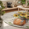 3ft Area Rug,Pastoral Sunflowers Leaves Washable Large Rugs Soft Non ...