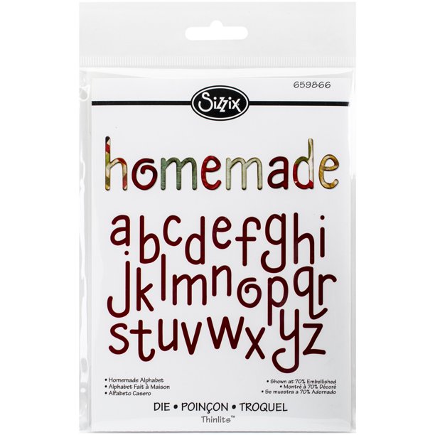 Sizzix Thinlits Die-Homemade Alphabet - Walmart.com