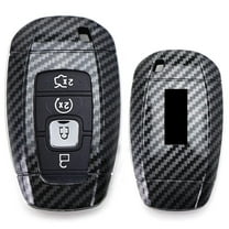 Exact Fit Black Glossy Carbon Fiber Finish Key Fob Shell For 2016-2021 ...