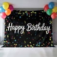 Black Birthday Backdrop for Photography,Fabric Photo Background ...
