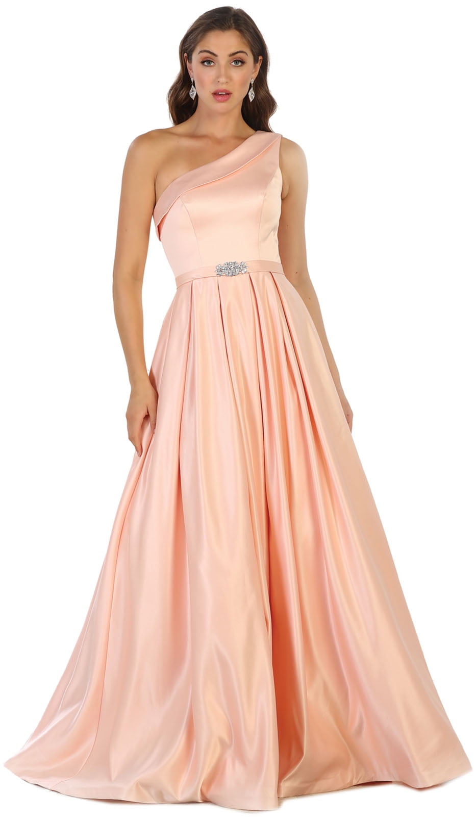 SIMPLE ONE SHOULDER BRIDAL EVENING GOWN & PLUS SIZE - Walmart.com