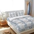 Blue Gray Tree Branch on White King Size Bed Set,Botanical Seamless ...