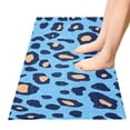 Blue Leopard Skin Pattern Bath Mat 39x20 Inch Soft Absorbent Non-Slip ...