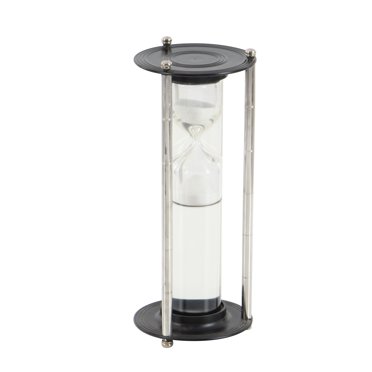 DecMode 13" x 6" Brass Glass Hourglass Sand Timer with Rotating Stand ...