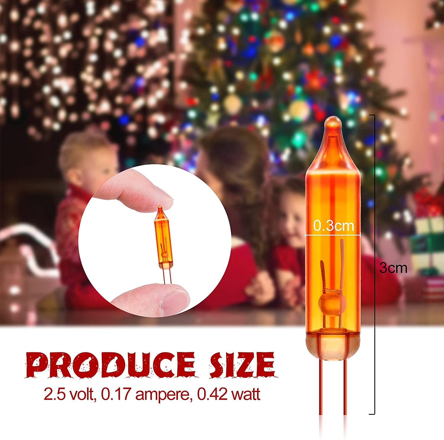 250 Pieces 2.5 Volt Christmas Replacement Mini Light Bulbs Multicolor ...