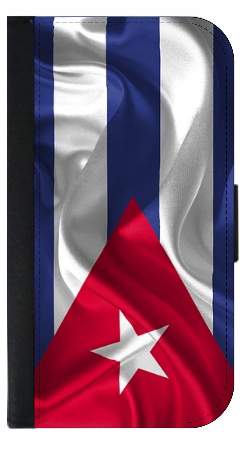 Cuba - Cuban Flag in Waving Print - Wallet Style Phone Case with 2 Card ...