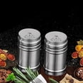 Stainless Steel Seasoning Jar with Rotating Lid, Salt Sugar Pepper ...