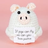 HomeCozy Positive Crocheted Pig with Encouraging Card Emotional Support ...