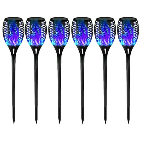 Solar Flame Torch Light LED Blue Purple Light Waterproof Outdoor ...