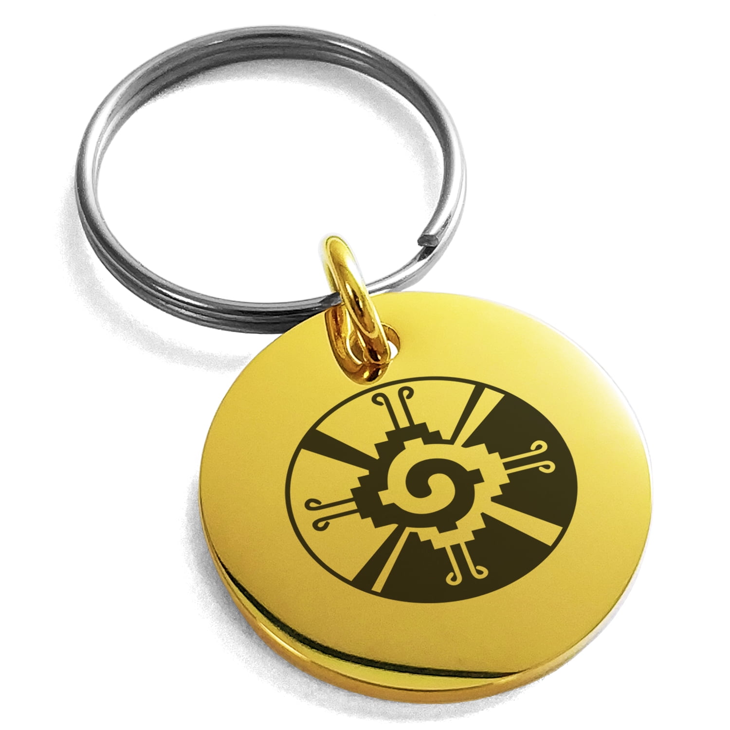 Stainless Steel Mayan Hunab Ku Rune Engraved Small Medallion Circle ...