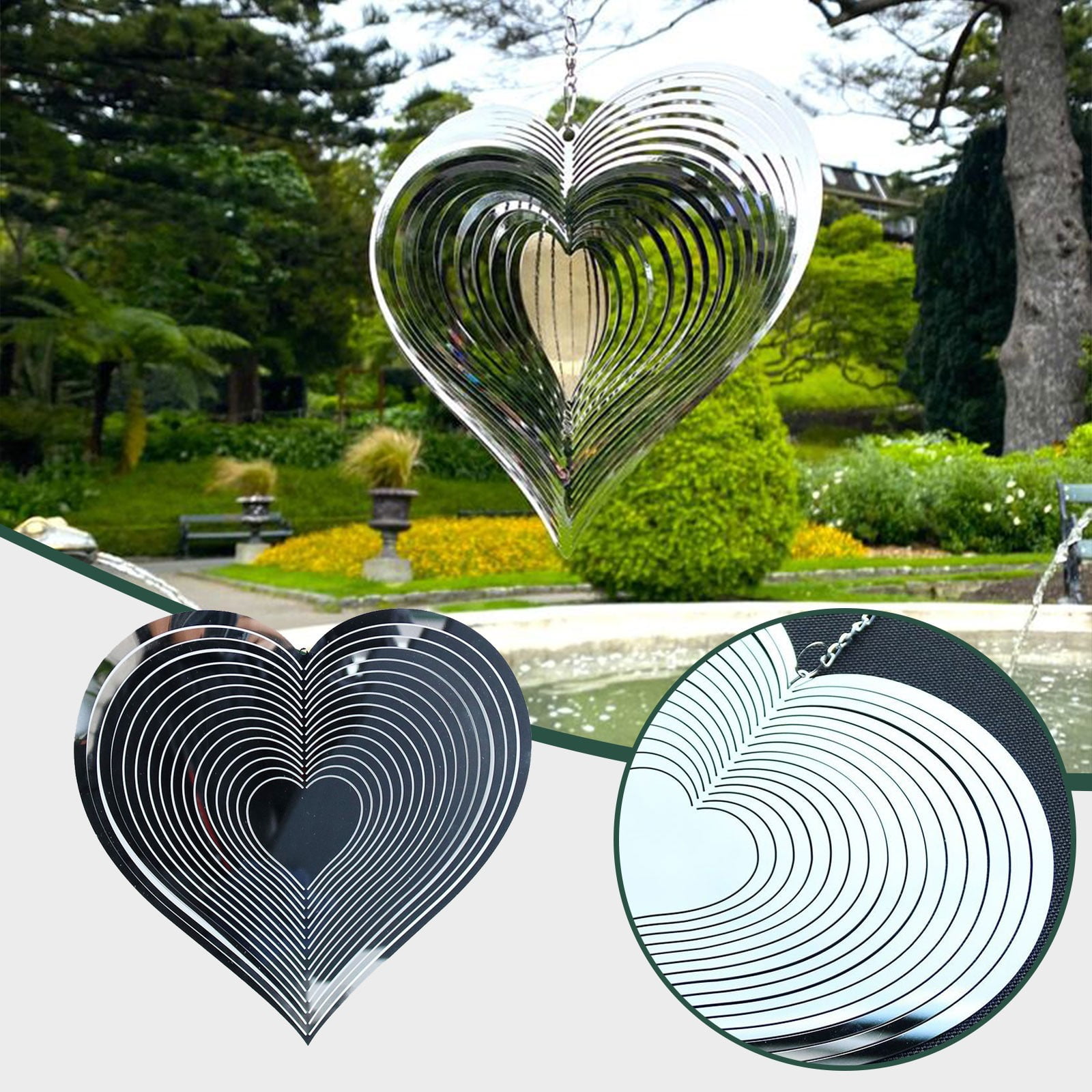 Bzoosio 2021 New Beating Heart Wind Spinner,Wind Catcher For Yard And ...