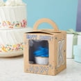 "Juvale 50-Pack Single Cupcake Boxes, Kraft Paper with Inserts, Window, 3.7""x4.2""x3.7 ...