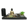 Meditating Buddha Zen Garden Kit With Lotus Candle Holders Sand Rake ...