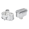 YAHHU Aluminum Valve Cover Breather PCV Combo Kit Finned Oval Polished ...