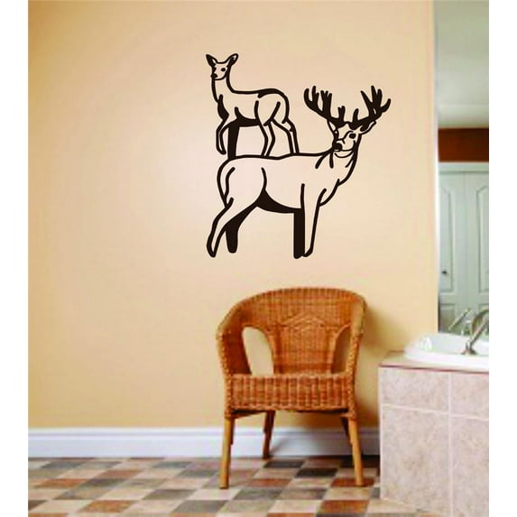 Design With Vinyl Artwork hunting Bucks Actually Breeding Does Wall ...