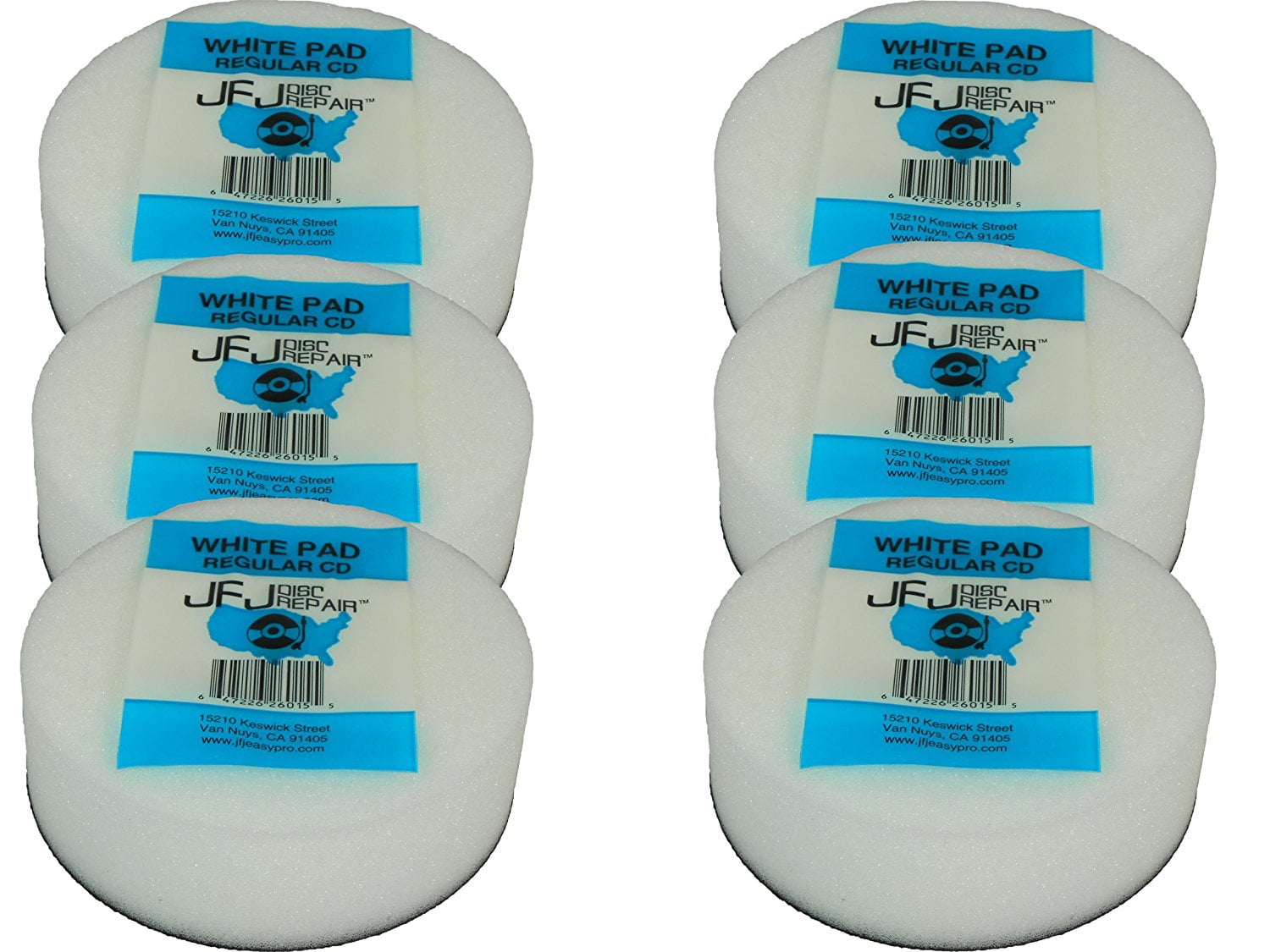 6 Pack Original JFJ White Pads for JFJ Single/Double Arm Machines ...