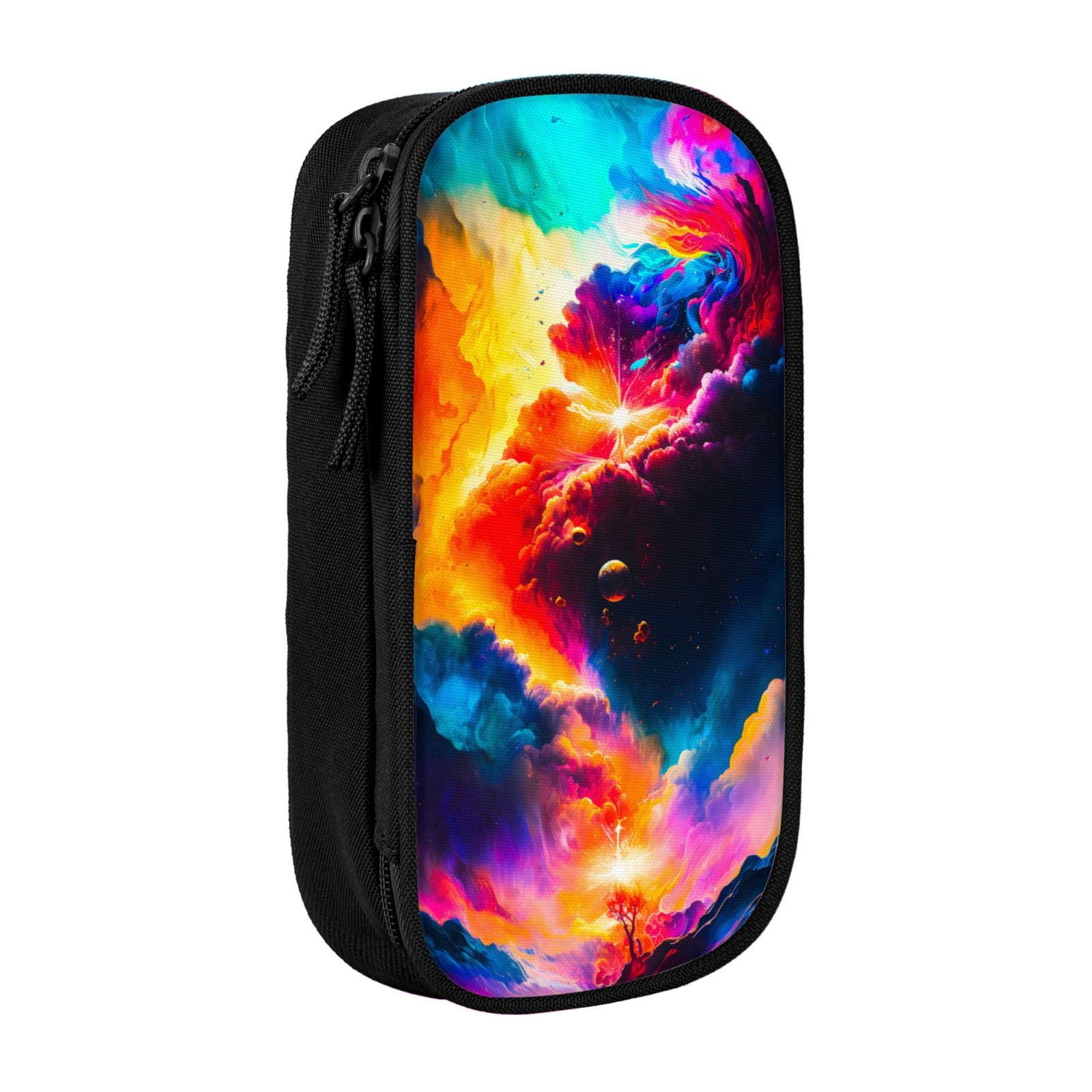 Large Storage Pencil Case, Fantasy Five -color Six Smoke Pattern with ...