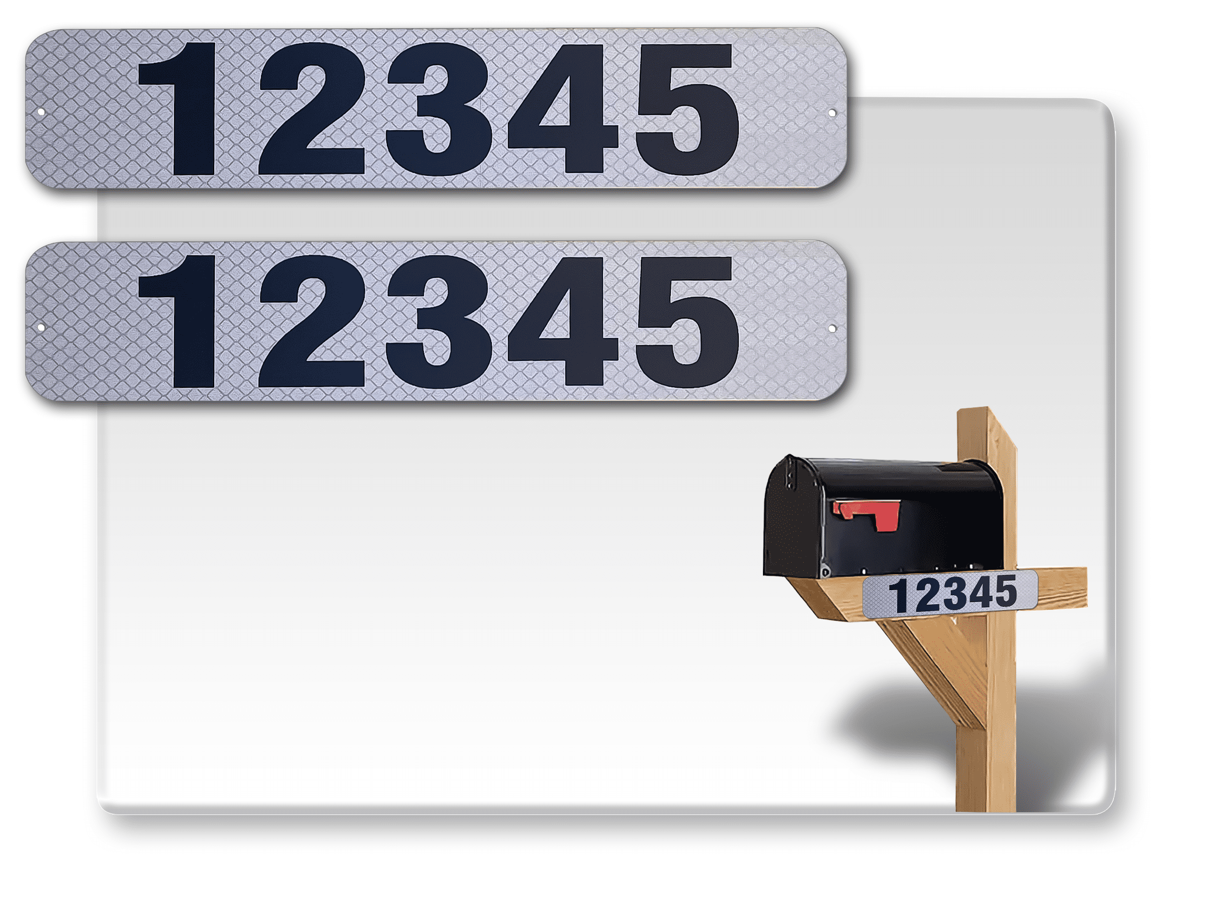 2 Pack Single Sided Customized Horizontal 911 Emergency Mailbox Address ...