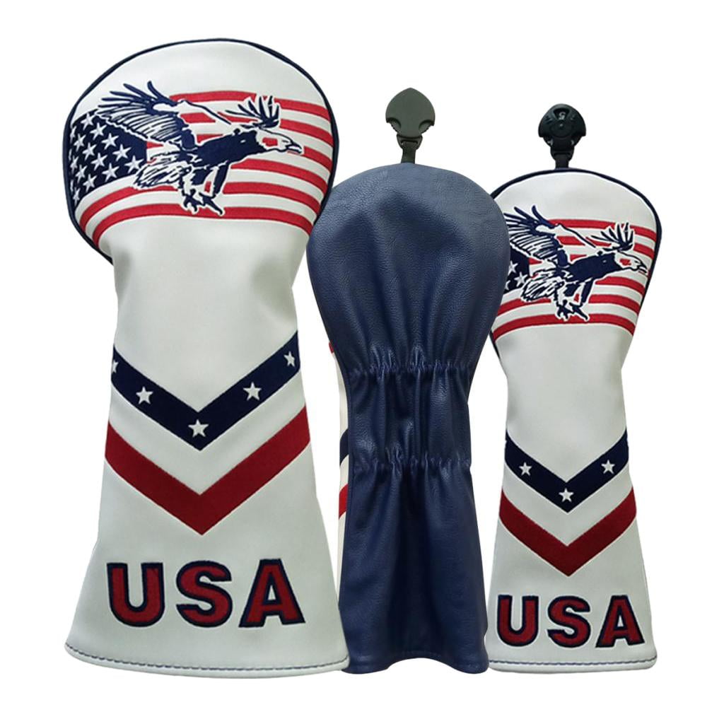 3 Units Golf Club Driver Knitted Headcover golf Covers Irons Protective ...