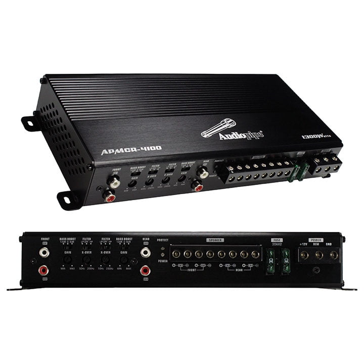 AUDIOPIPE APMCR-4100 Audiopipe 4 Channel Micro Amplifier 1300 Watts ...