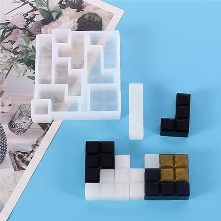 Crystal Epoxy Mold Tetris Mold Mirror Puzzle Making child Creative ...