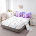 Manfei Purple Cute Animal King Bedding,Cartoon Axolotl King Bed in a ...