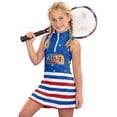 Bainana Girls Star Striped Print Summer Tennis Dresses Sleeveless Stand ...