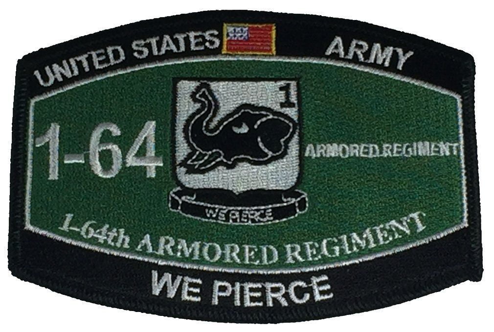 US ARMY 1-64TH ARMORED REGIMENT WE PIERCE PATCH DESERT ROGUES FORT ...