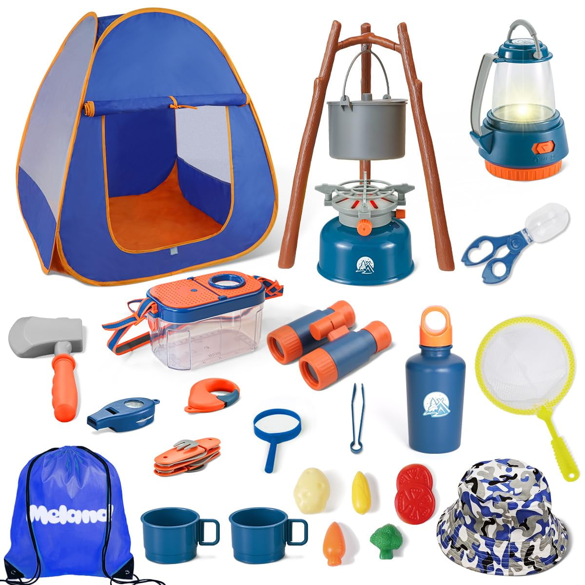 Set de camping Meland Kids con tienda de campaña, estufa, linterna y ...