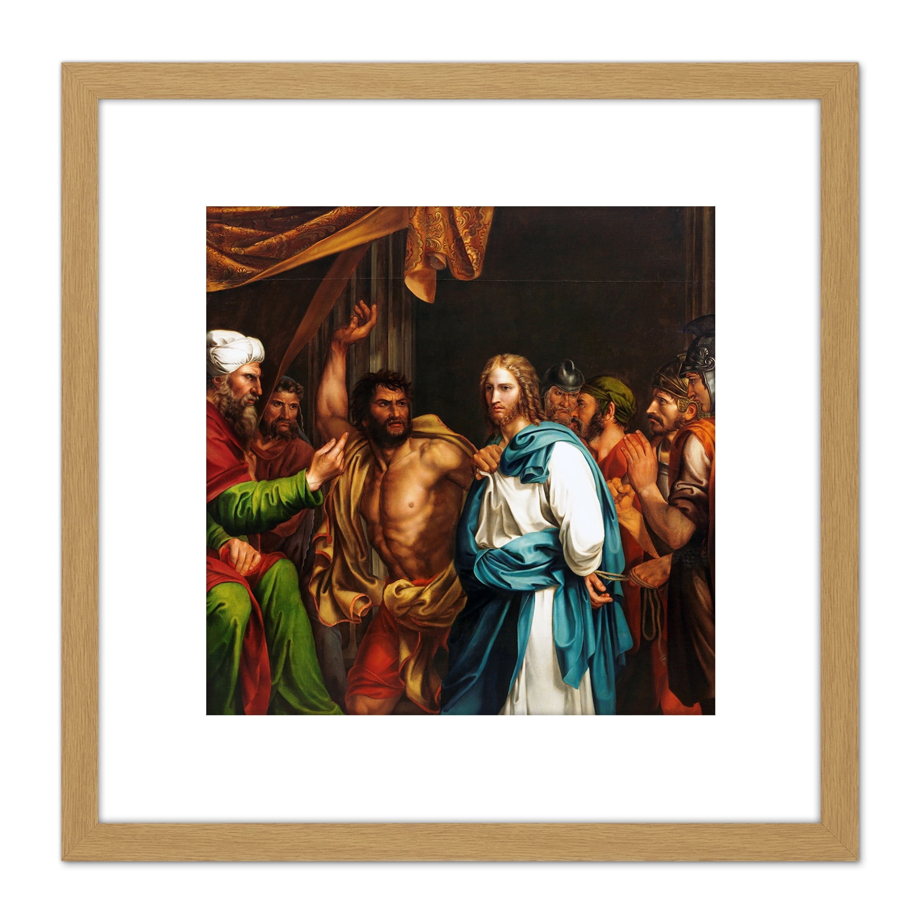 Madrazo Agudo Jesus House Annas Biblical Painting 8X8 Inch Square ...
