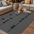 Birds on Wire Outdoor Rug, Modern Minimalist Orange Gray White Vertical ...