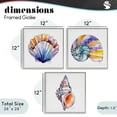 Stupell Industries Sunlit Seashells Watercolors 3 Piece Gray Framed ...