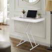 Mainstays White 4-Foot Adjustable Height Folding Plastic Table, Easy ...