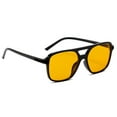 Trendy Aviator Sunglasses, Yellow Tint Lens, Retro Oversized, UV400 ...