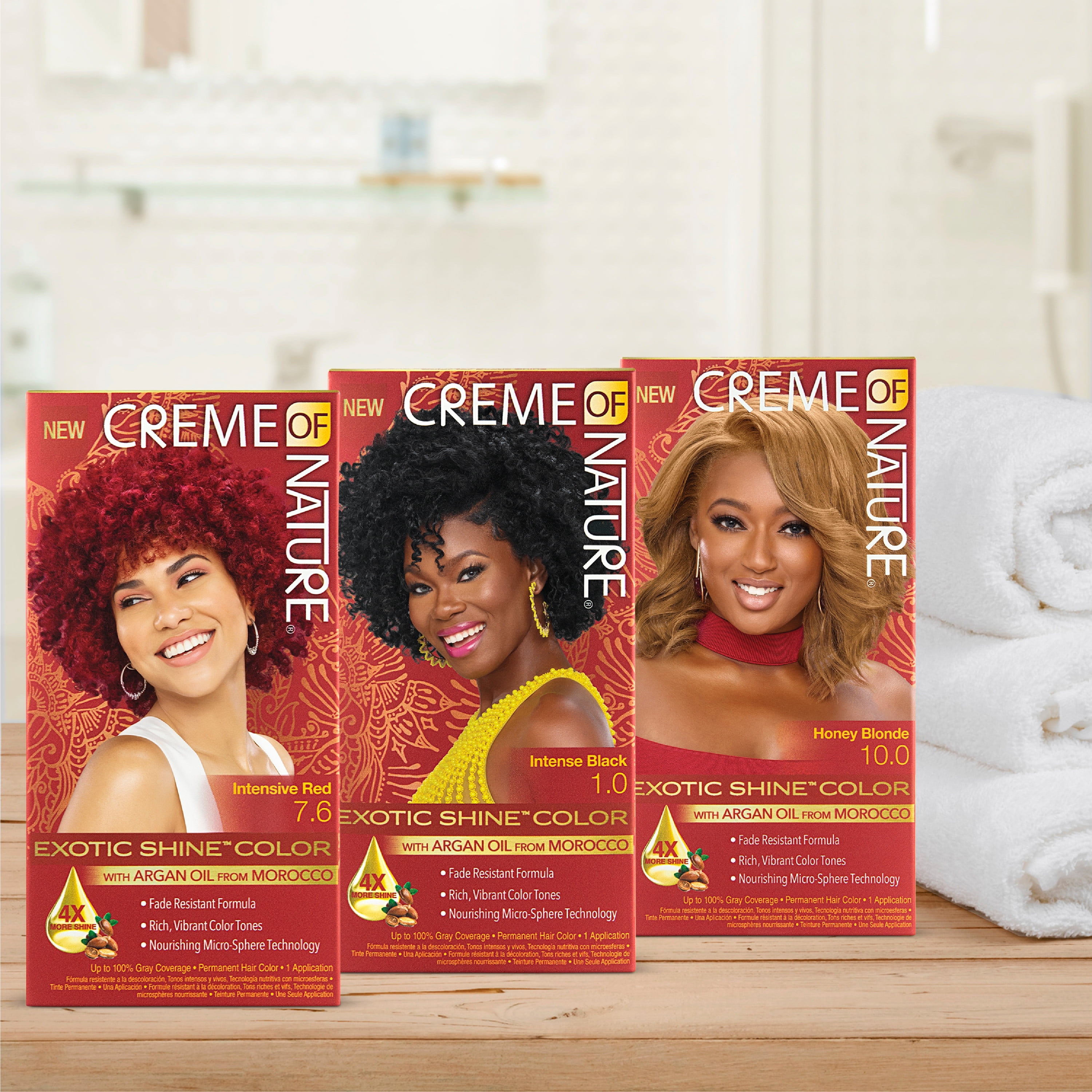 Creme of Nature Exotic Shine Hair Color - Intense Black, Permanent, 1 ...