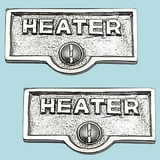 2 Switch Plate Tags HEATER Name Signs Labels Chrome Brass Traditional ...