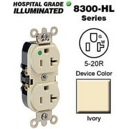 Receptacle Hospital Grade 4-Plex 20A 125V 5-20R Ivory - Walmart.com