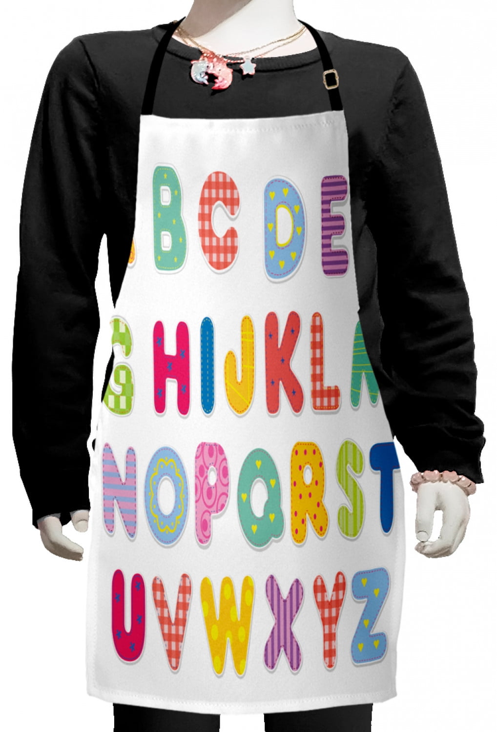 Alphabet Kids Apron, Colorful Printed Pedagogic Letter on Plain ...