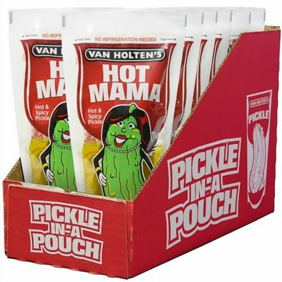 Van Holten's Pickles Hot Mama Pickle-In-A-Pouch 12 Pack Spicy Snack ...