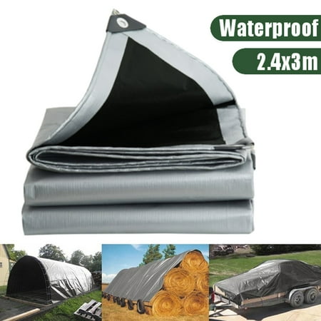 2.4x3m Waterproof Camping Tarp Ground Sheet Outdoor Garden Cover with ...