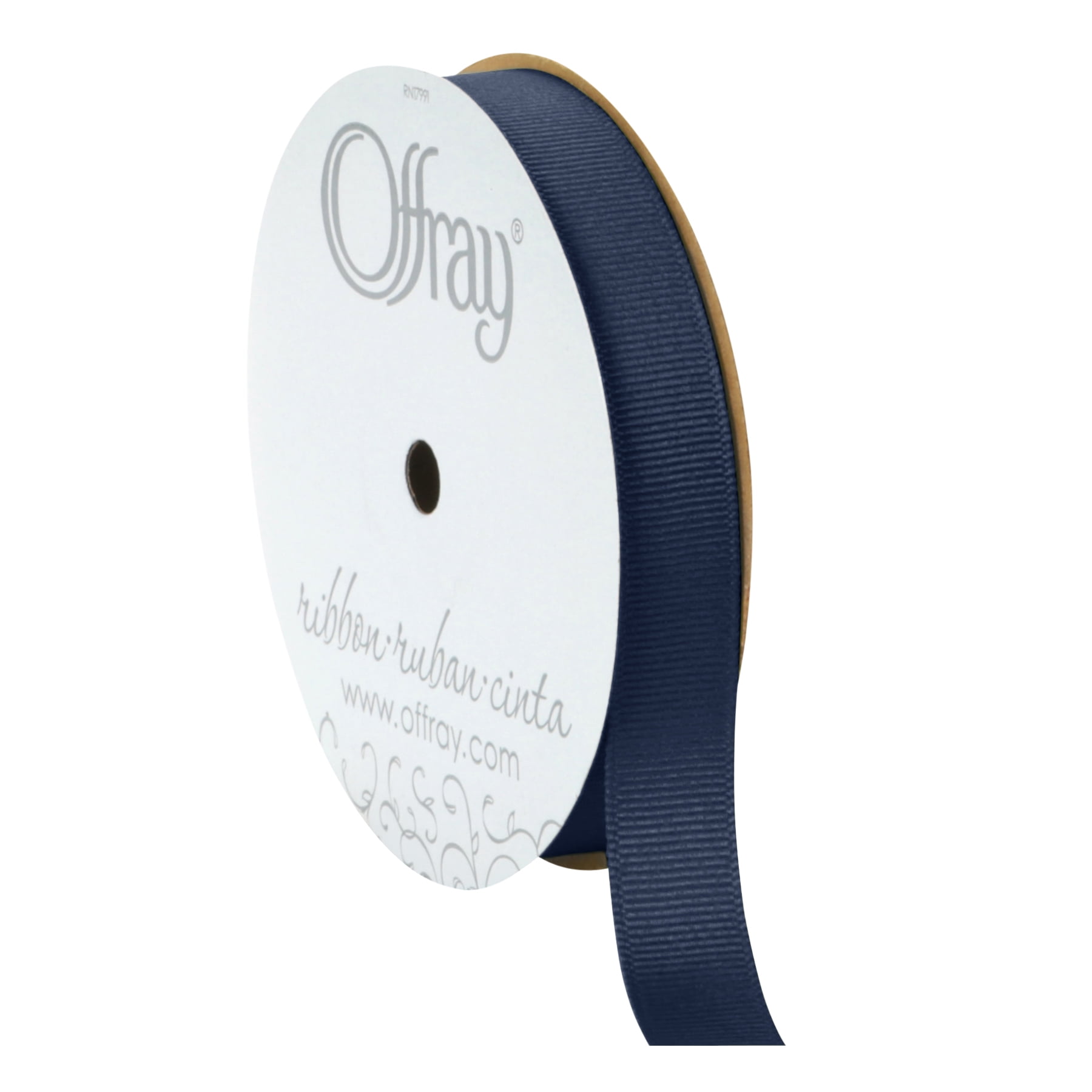 Offray Ribbon, Navy 5/8 inch Grosgrain Polyester Ribbon, 18 feet ...