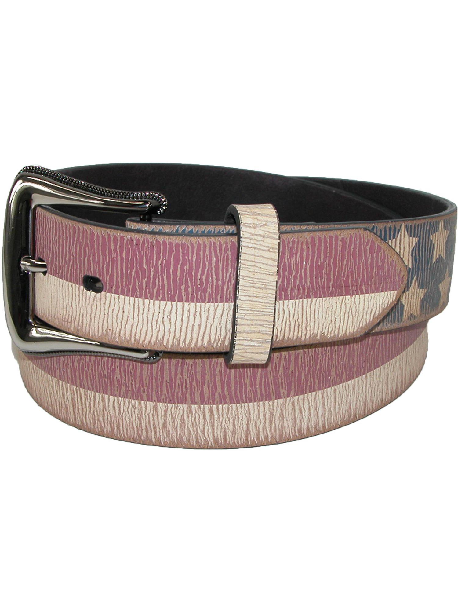 Men's Vintage Distressed Leather American Flag Belt - Walmart.com