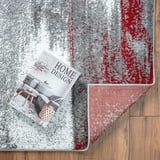 Luxe Weavers Abstract Brushstrokes Area Rug Red 8x10, Soft Accent ...