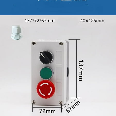Emergency Stop Button, 3-hole Button Box-40 125mm | Walmart Canada